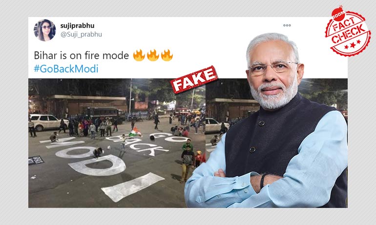 'Go Back Modi' Photo From West Bengal Shared As Bihar | BOOM
