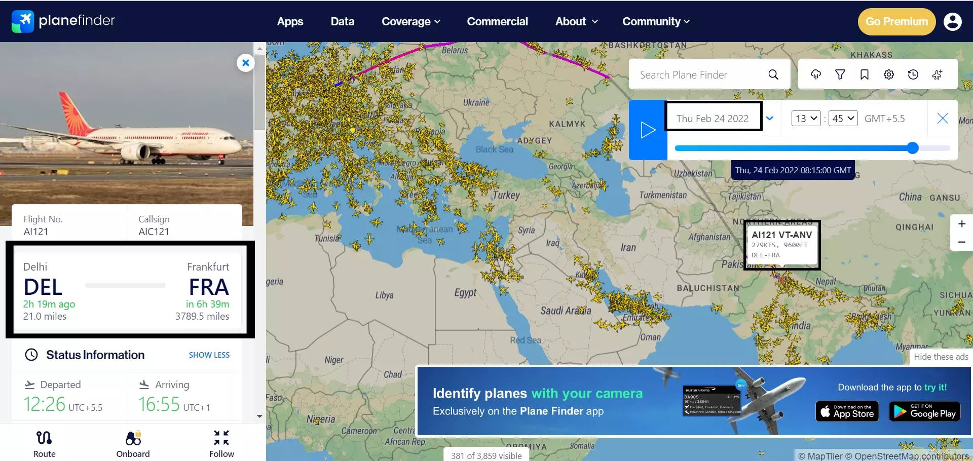 Graphic Shows Air India Only Airliner To Fly Into A War Zone? A ...