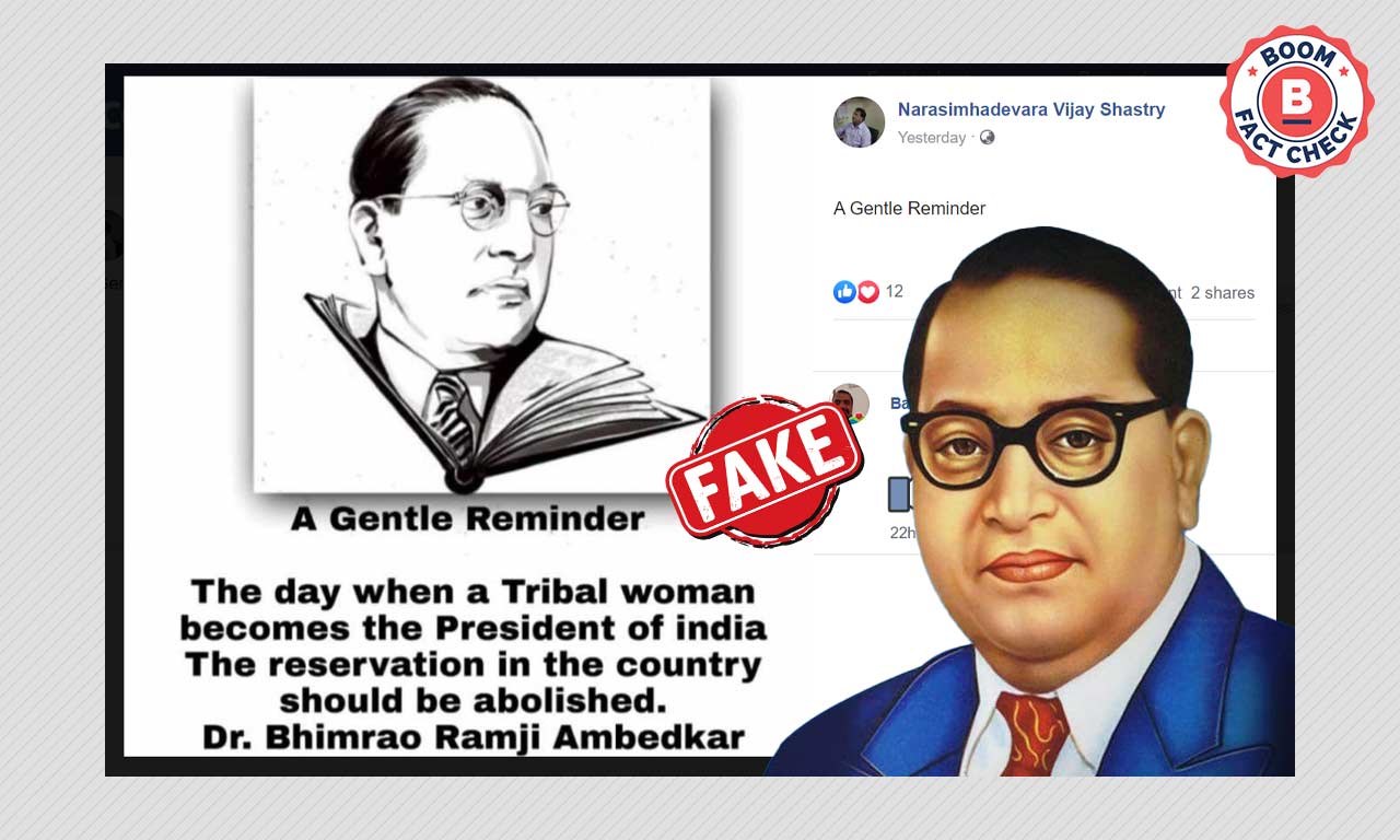 Fake Quote On Abolishing Reservations Falsely Attributed to Ambedkar | BOOM