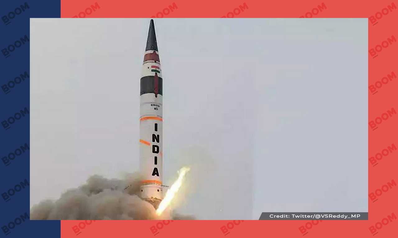 India Successfully Test Fires Nuclear-Capable Agni V Ballistic Missile