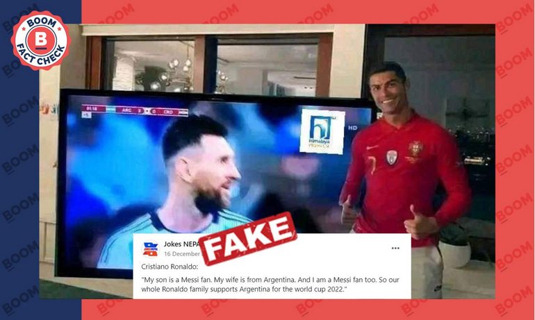 Morphed Image Shows Cristiano Ronaldo Supporting Messi Ahead Of WC ...