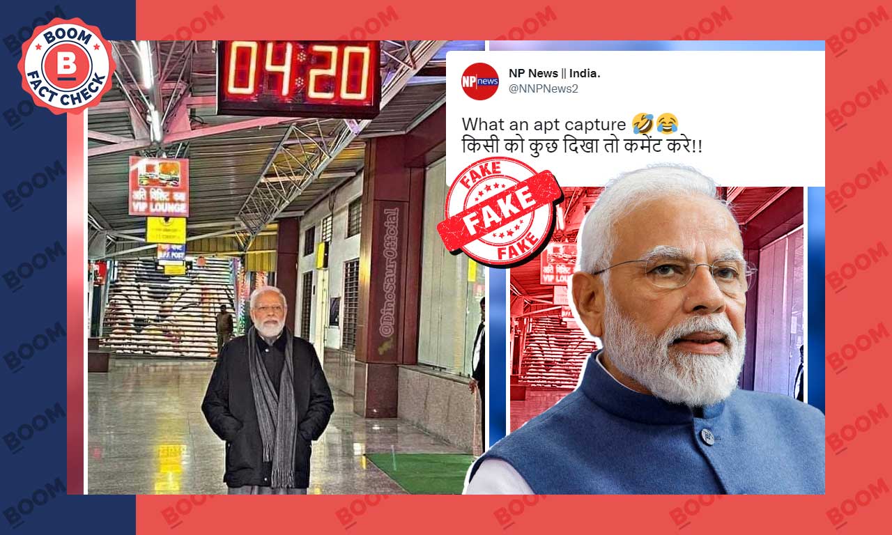 Photo Of Narendra Modi Standing Below Clock With Time As '4:20' Is ...