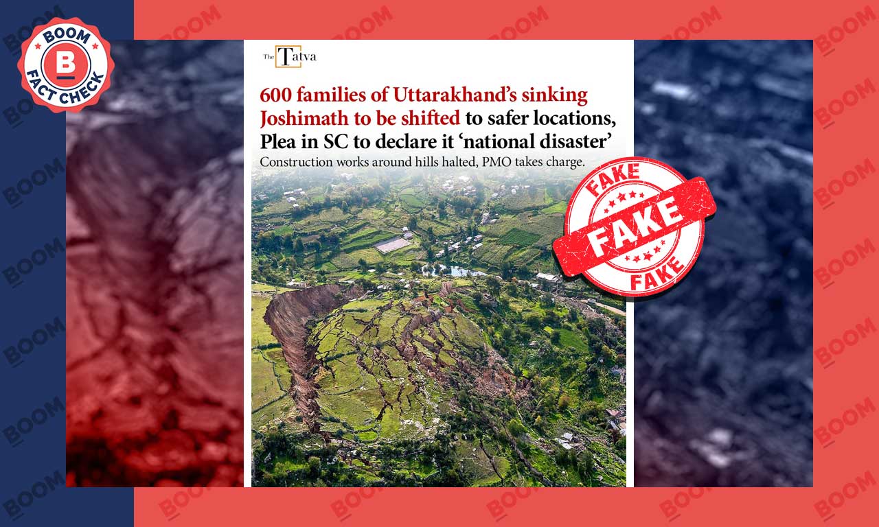 Old Photo Of Landslide In Peru Viral As Uttarakhand's Joshimath Town | BOOM