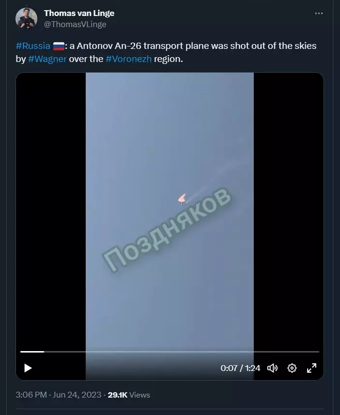 Old Video Of Plane Downed By Wanger Group Falsely Linked To Prigozhin ...