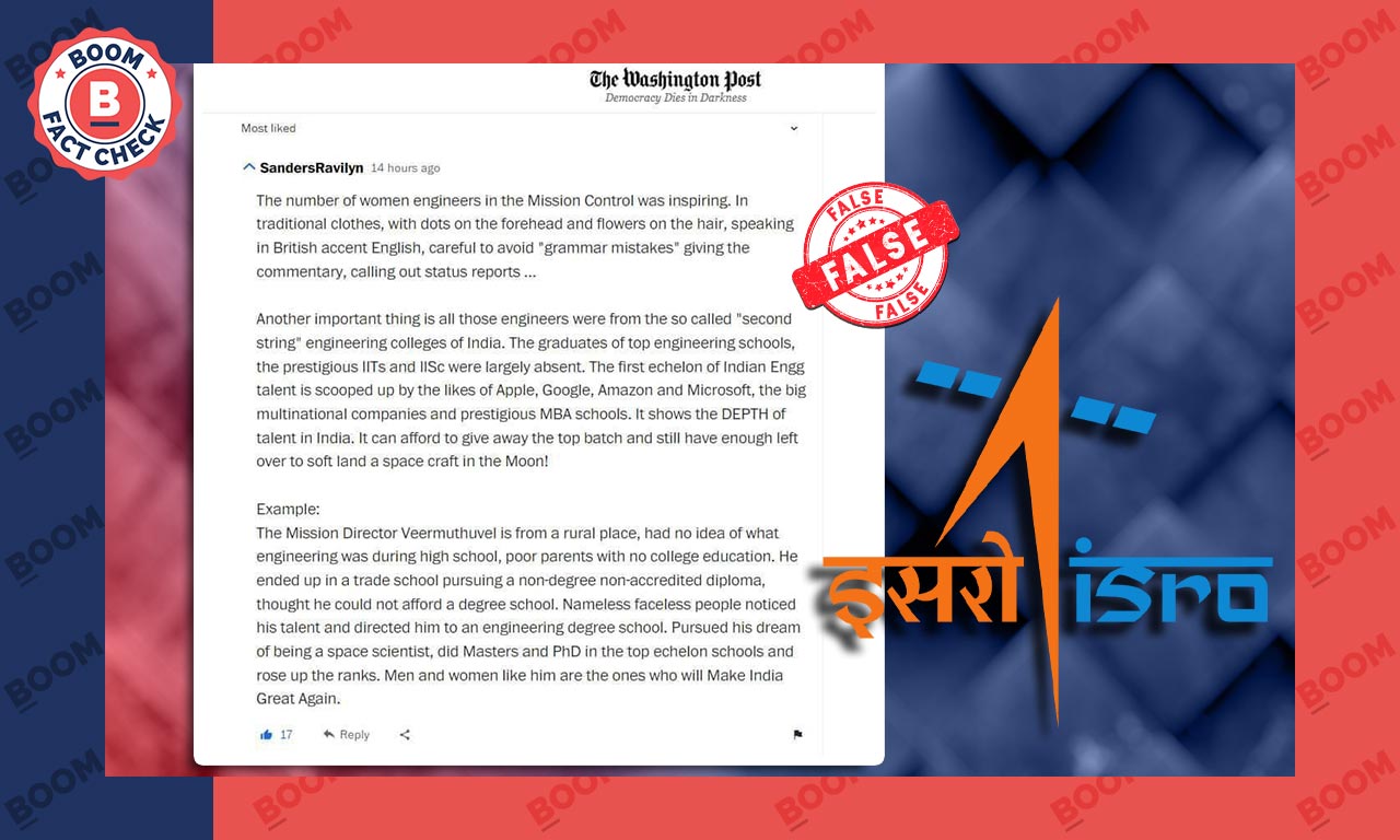 Reader Comment Peddled As Washington Post's Article On Chandrayaan-3 ...