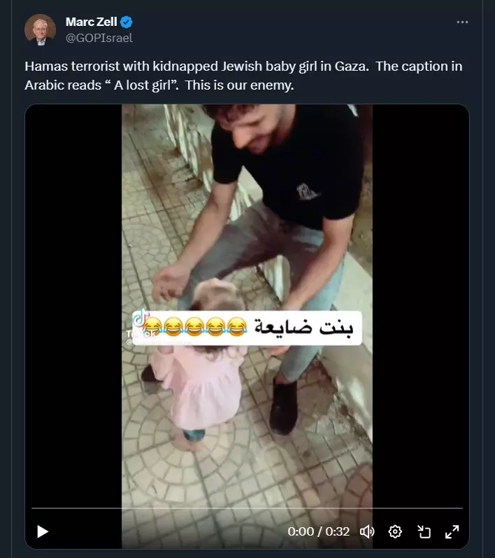 Unrelated Video Peddled As Jewish Child Taken Hostage By Hamas In Gaza ...