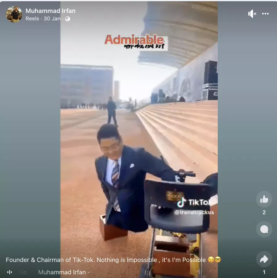 Video Of Specially Abled Man Falsely Shared As TikTok Founder | BOOM