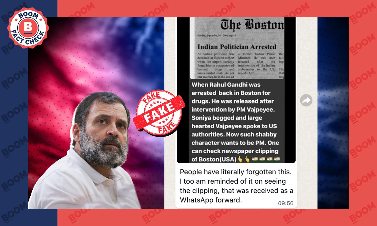Fake Newspaper Clipping Reporting Rahul Gandhi's Boston Airport Arrest Revived | BOOM