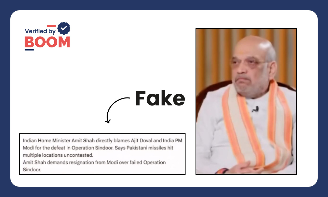 No, Amit Shah Did Not Demand PM Modi's Resignation Over Operation Sindoor | BOOM