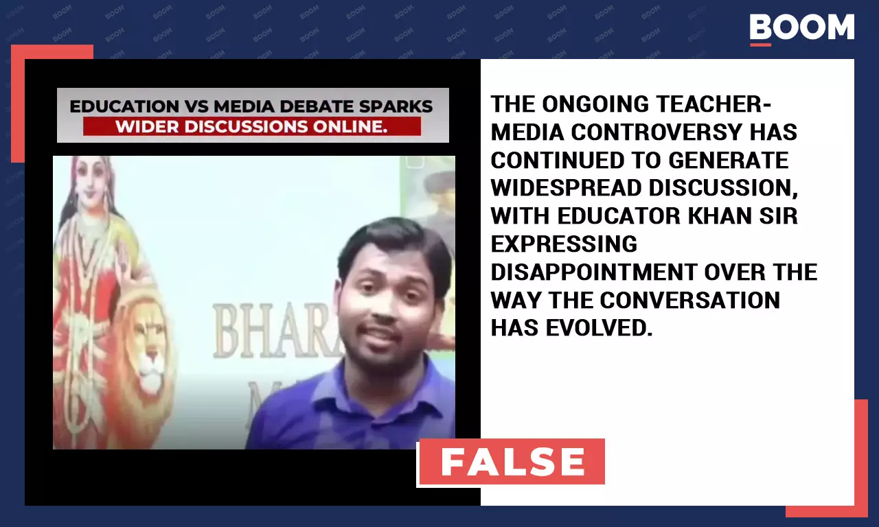 Video Of Khan Sir Criticizing Media’s Communal Coverage Falsely Shared ...